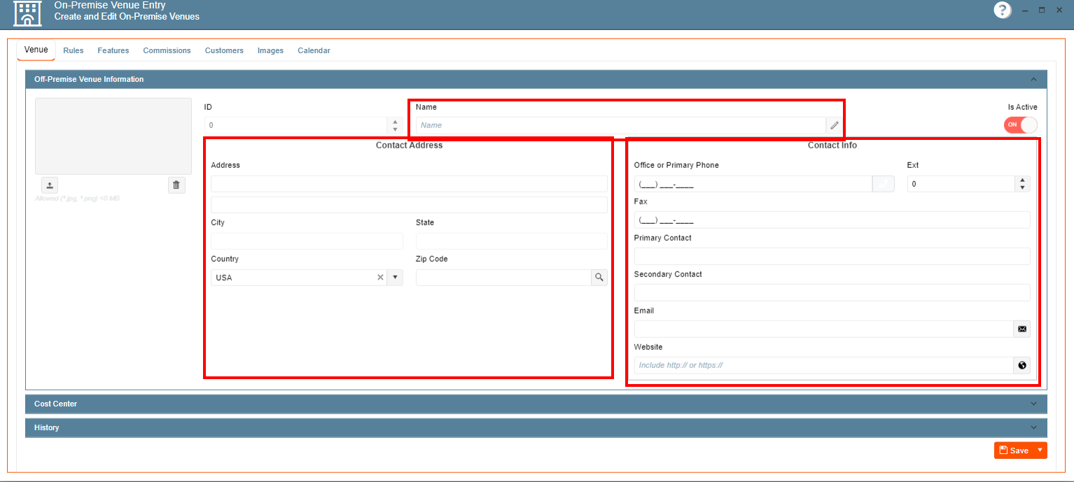 Active Off-Premise Locations by Cost Centers