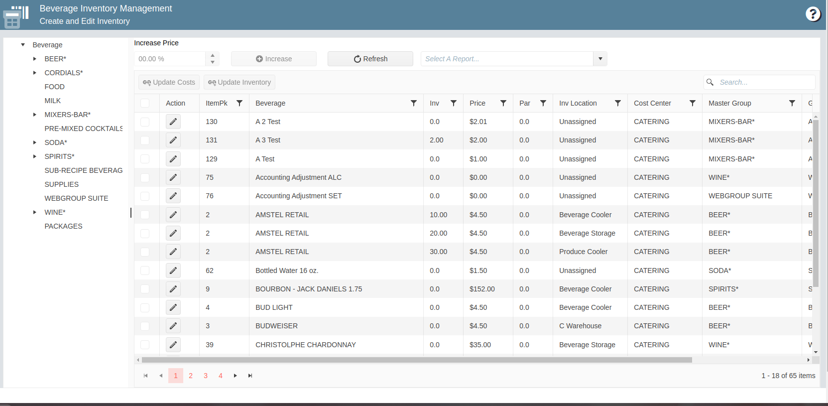 Beverage Inventory Management