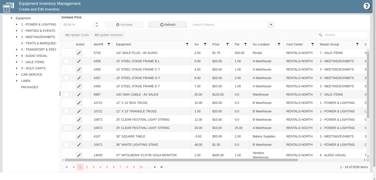Equipment Inventory Management
