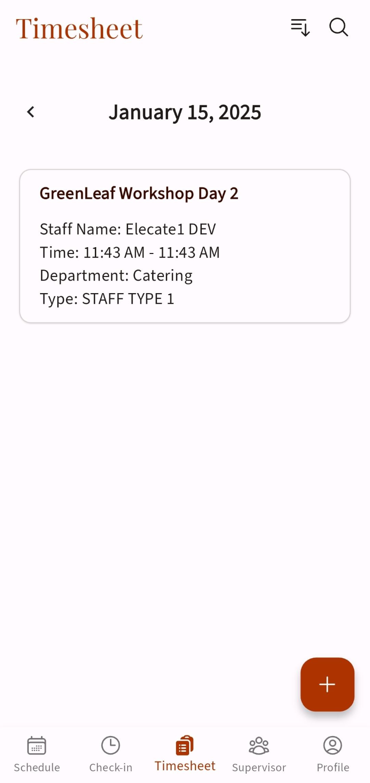View Time Records by Day (Timesheet, Mobile)